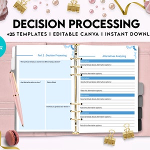 Decision Processing, Thought Processing Journal, Daily Self Care ...
