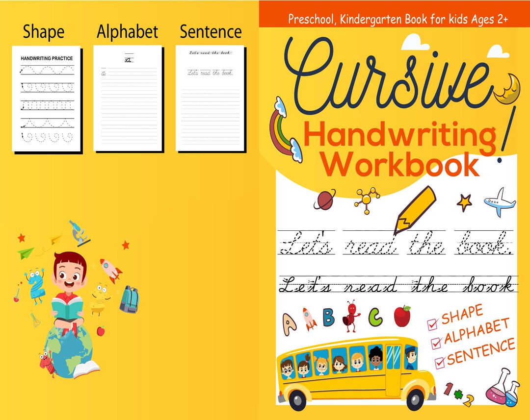 Cursive Handwriting Activity Book PDF File 8.5x11 Inch for Kids Aged 2 ...