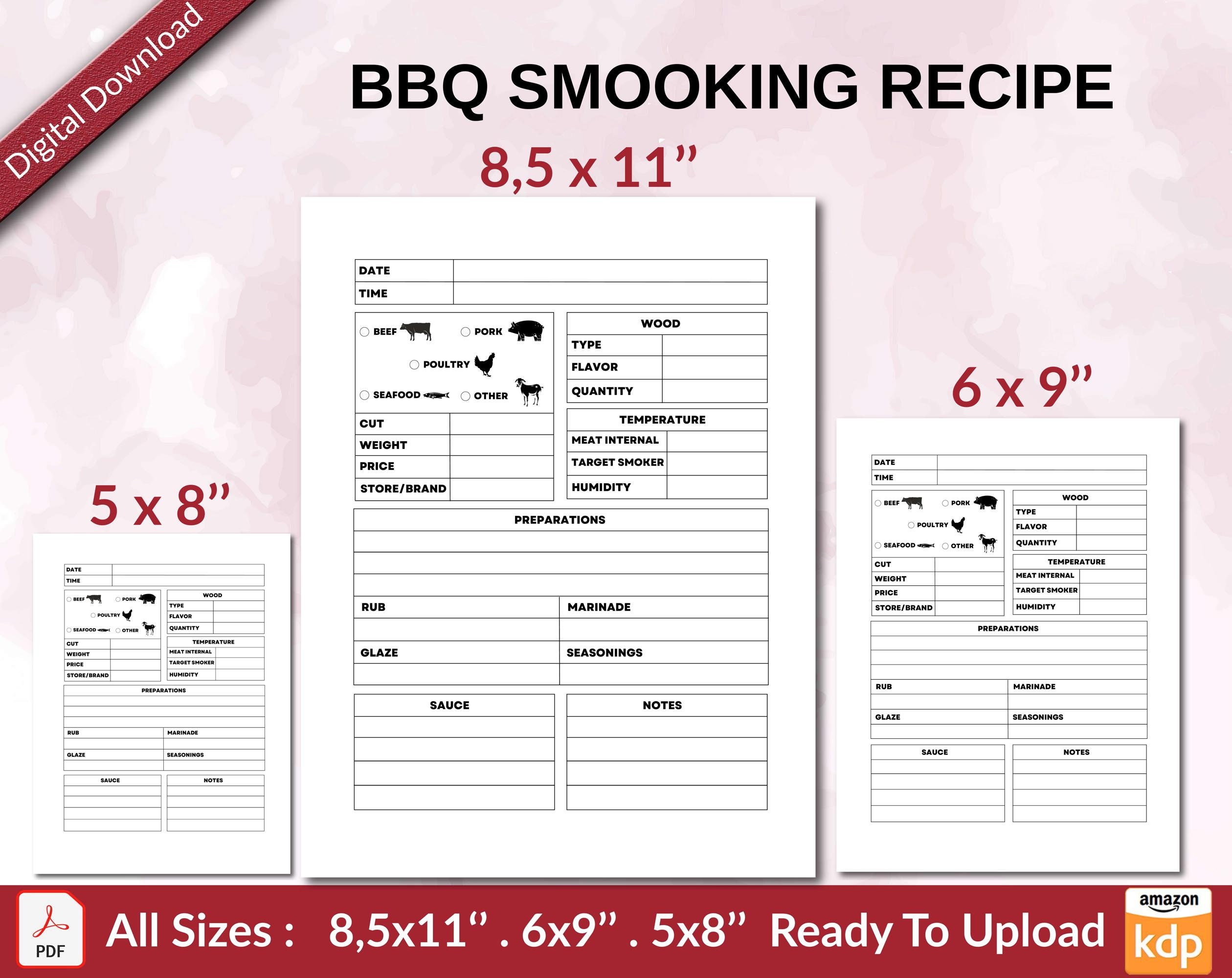 BBQ Smooking Recipe 120 Pages Ready to Upload PDF Used as Low - Etsy