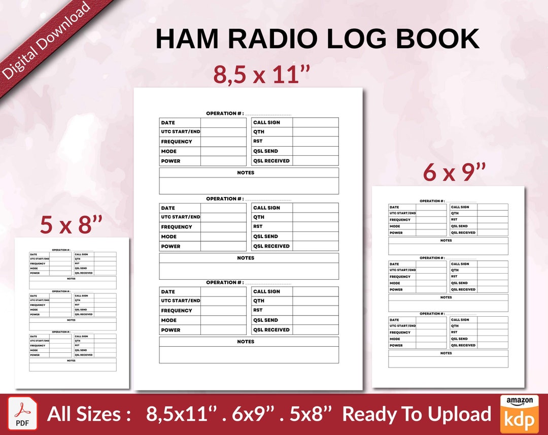 Ham Radio Log Book 120 Pages Ready To Upload Pdf Used As Low Content