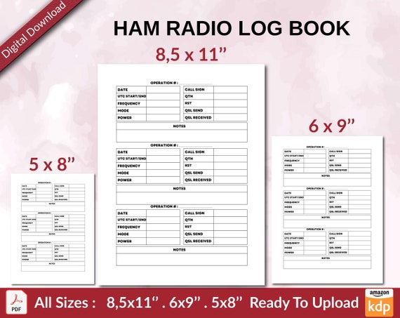 Ham Radio Log Book 120 Pages Ready To Upload Pdf Used As Low Etsy