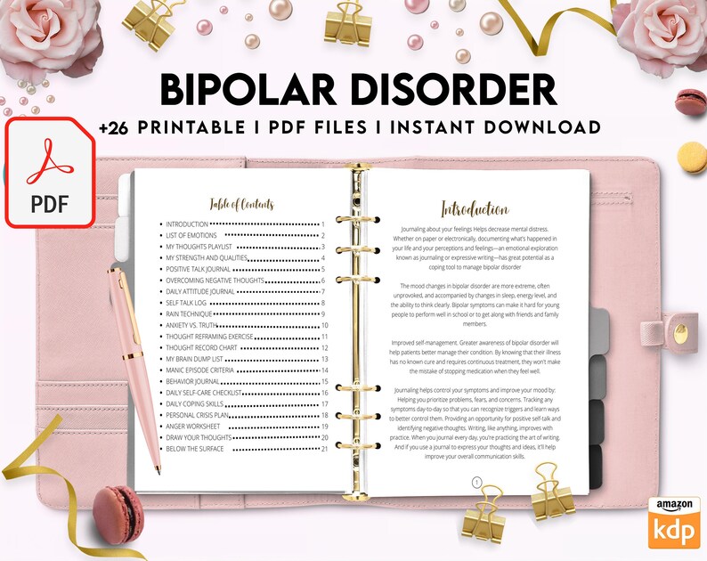 Bipolar Disorder Therapy Journal: Mental Health Depression - Etsy