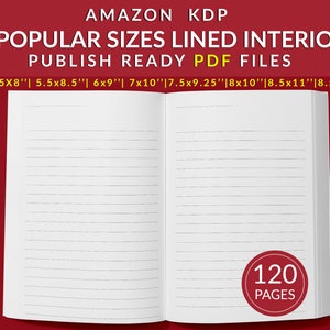KDP Bundle 8 Templates Interiors Lined Pages, Journal ,notebook ...