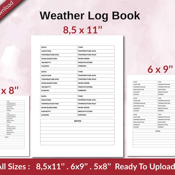 Weather Log Printable - Etsy