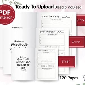 Daily Gratitude Journal 120 Pages Ready to Upload PDF Commercial Use ...