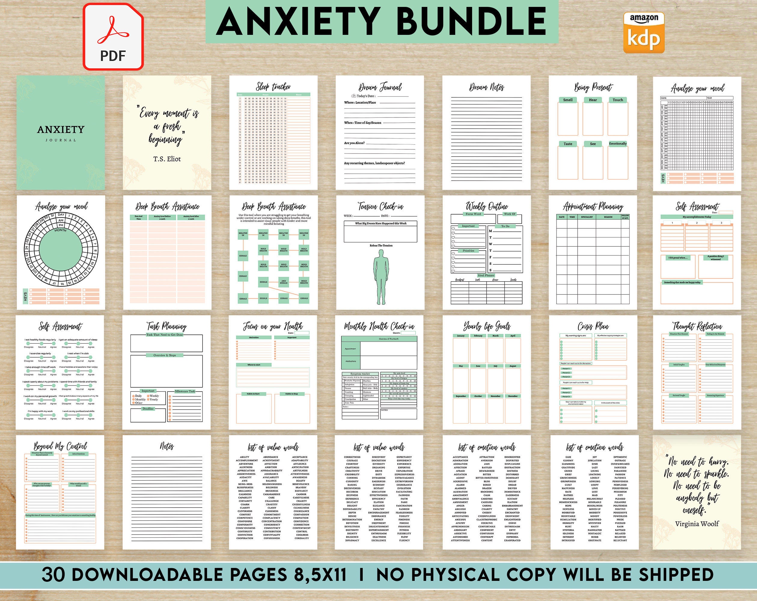 Anxiety Journal Printable Prompts PDF Anxiety Stress Mental - Etsy