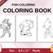 Cute Fish Coloring Book for Kids 85x11 Printable PDF File - Etsy