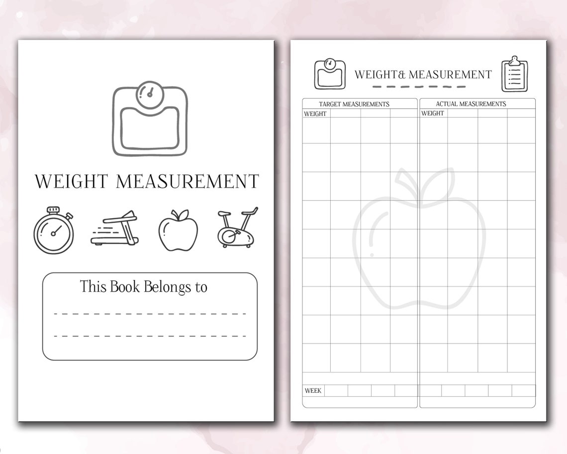 Weight Measurement Log Book 120 Pages Ready to Upload PDF - Etsy UK