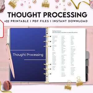 Thought Processing Journal Pages for Daily Self Care, Mental Health ...