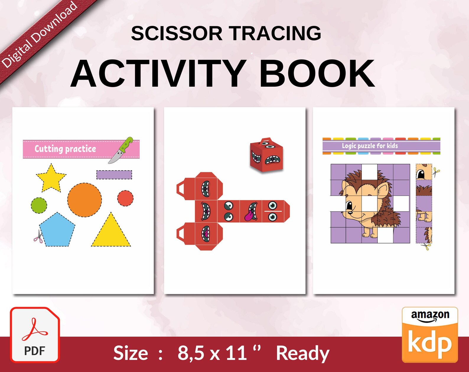 Scissor Skills Tracing Activity Book PDF File 8.5x11 Inch for - Etsy