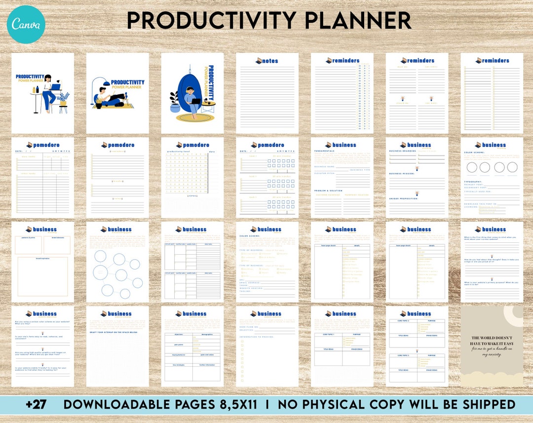 Productivity Planner,daily Schedule,daily to Do, Productivity Tracker ...