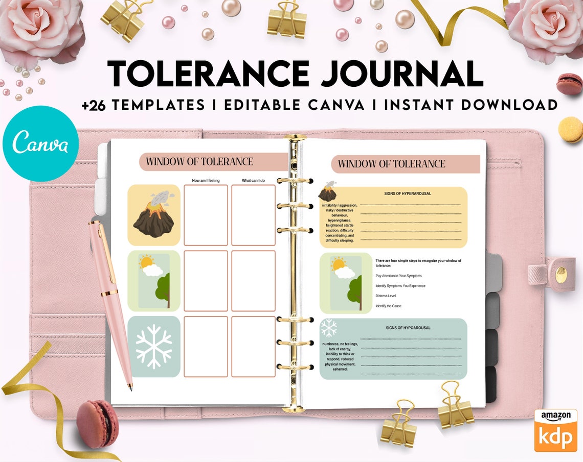 Tolerance Journal Window of Tolerance Therapy Journal Self - Etsy