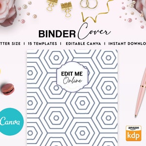 15 Pattern Book Cover Template Bundle Canva Editable for Notebook ...