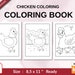Cute Chicken Coloring Book for Kids 85x11 Printable PDF File - Etsy