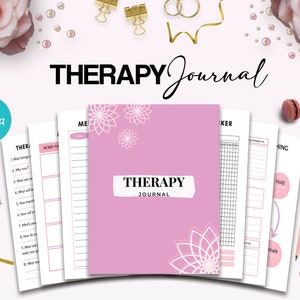Therapy Journal With Questions Workbook 8.5x11" Canva Editable 30 ...
