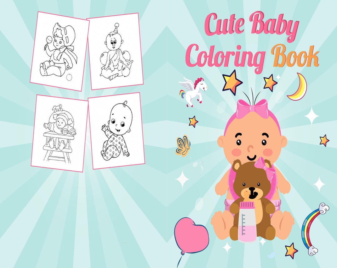 Cute Baby Coloring Book for Kids, 8,5x11 Printable PDF File Kids Cute ...