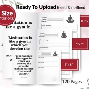 Meditation Yoga Journal 120 Pages Ready to Upload PDF Commercial Use ...