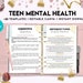 Teen Mental Health, Teen Therapy Journal , Teen Coping Skills, Teen ...
