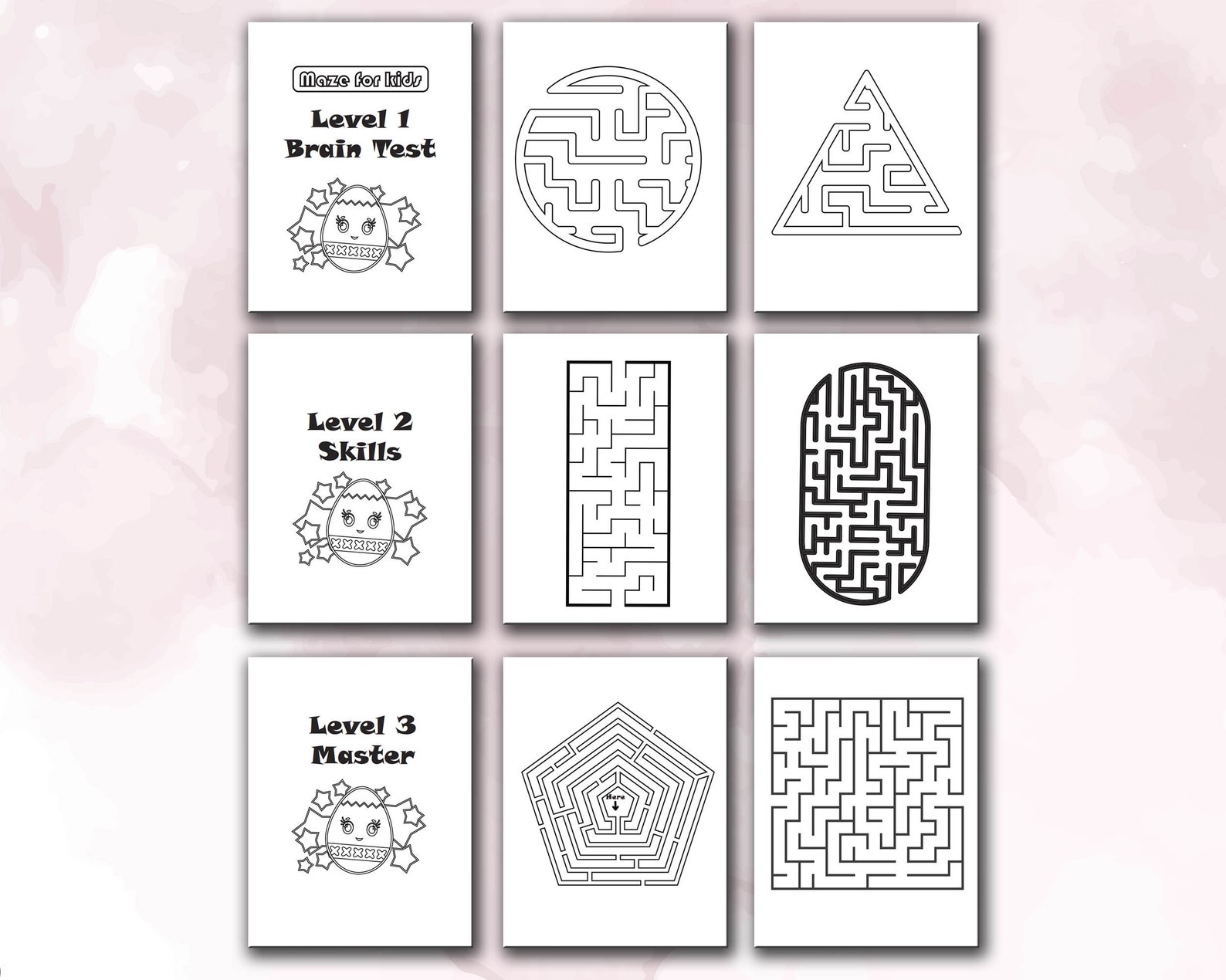 Maze for Kids Activity Book With 3 Levels KDP Interior, Kids Activities ...