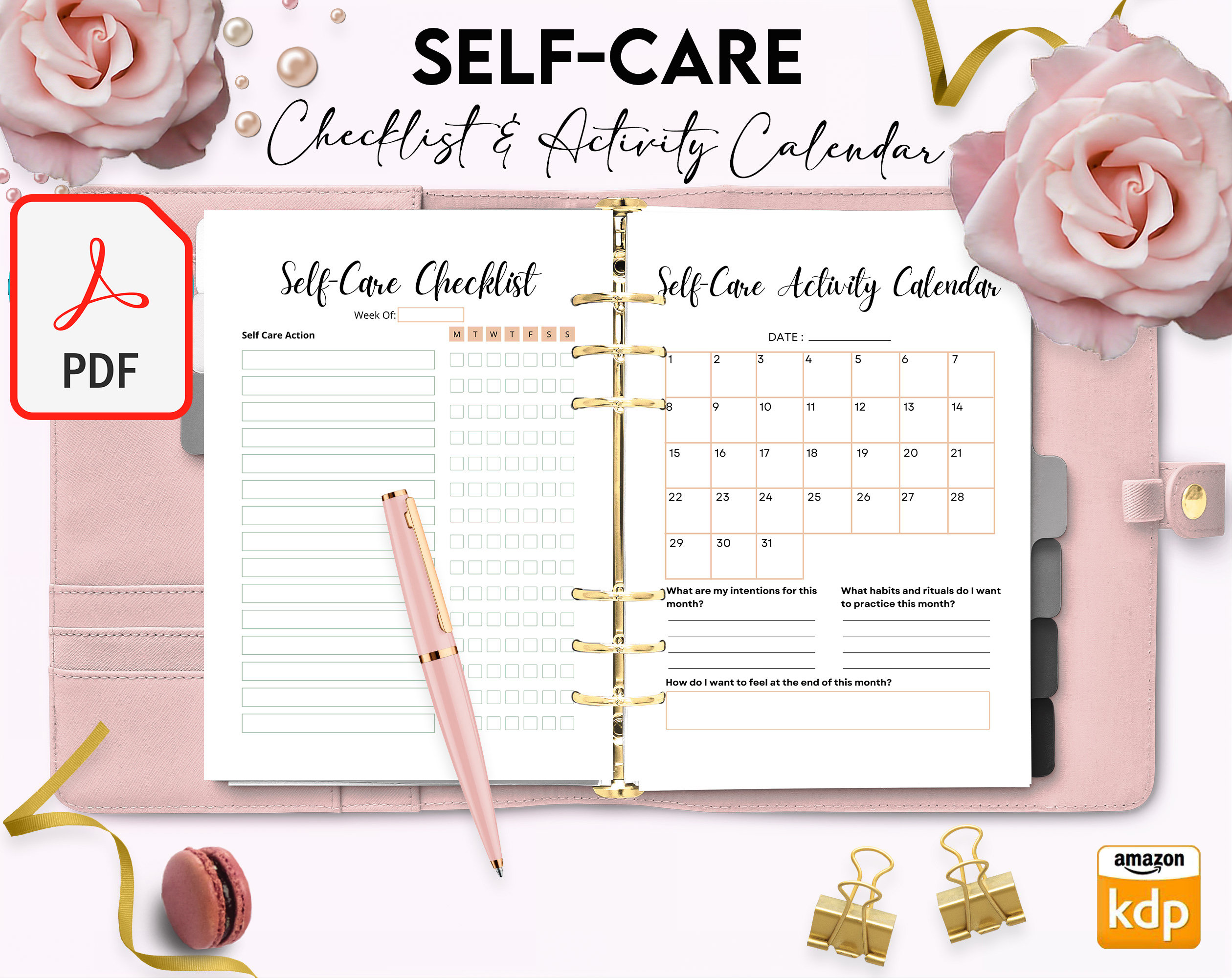 Self-care Self Love Wellness, Guided Journal With Prompts 63 Pages PDF ...