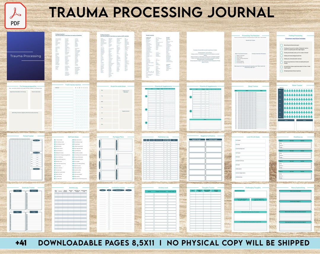 Trauma Processing Journal Pages, Daily Self Care, Mental Health ...