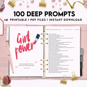 100 Journal Prompts, Deep Thought Prompts, Prompts Mental Health ...