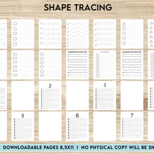 Shape Tracing Activity Book PDF File 8.5x11 Inch for Kids Aged 2-4 4-8 ...
