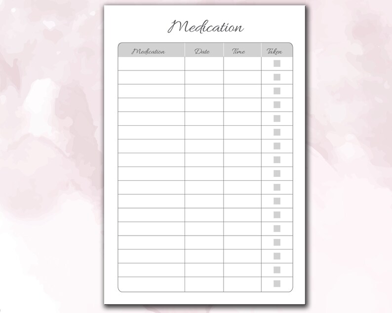Medication Log Book 120 Pages Ready to Upload PDF Commercial - Etsy