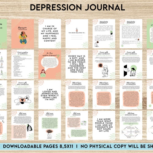Depression Journal Therapy Journal Mental Health Journal - Etsy