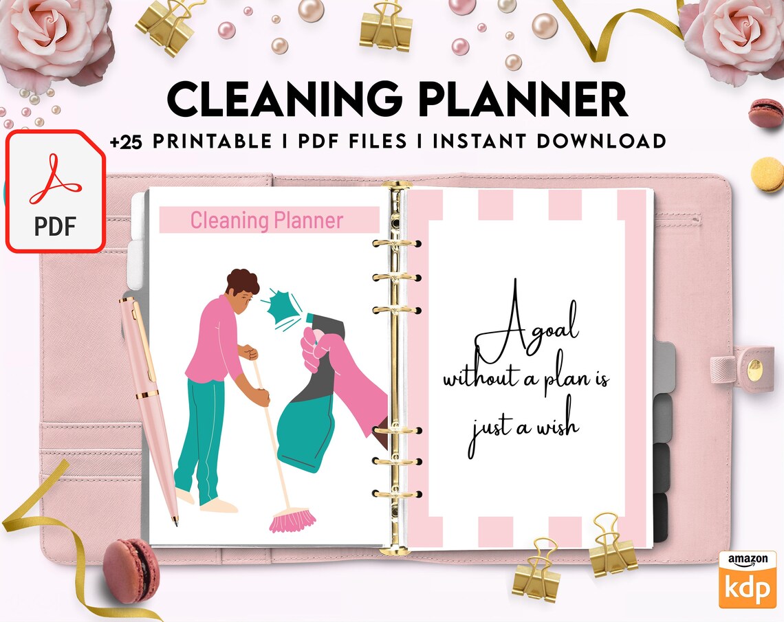 Cleaning Planner Daily Weekly Monthly Planner Cleaning - Etsy