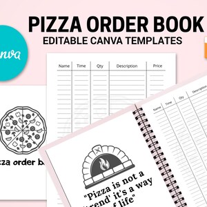 Canva Editable Pizza Order Book Commercial Use, Canva KDP Template - Etsy