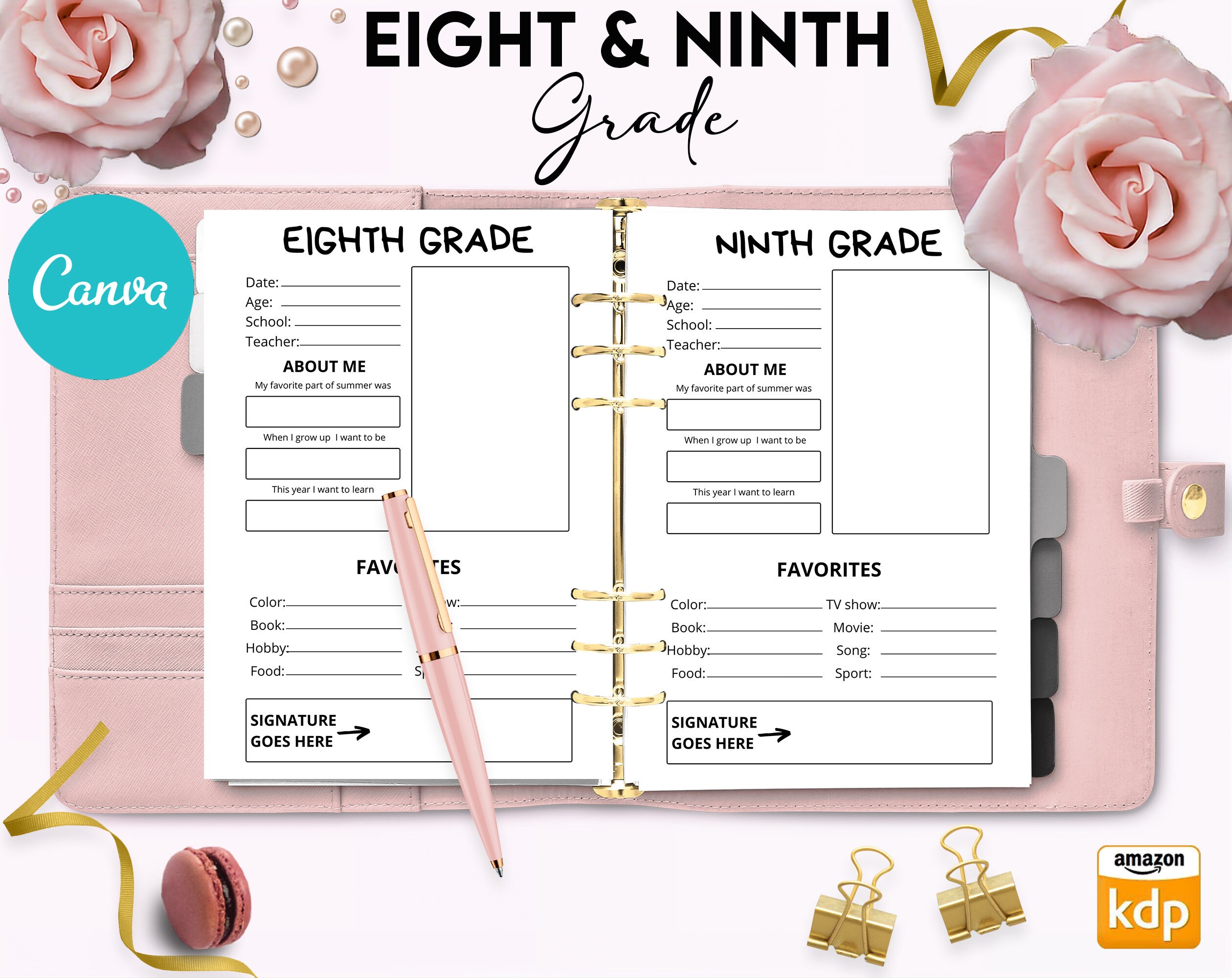 Children Keepsake Logbook Journal 6x9 Canva Editable - Etsy