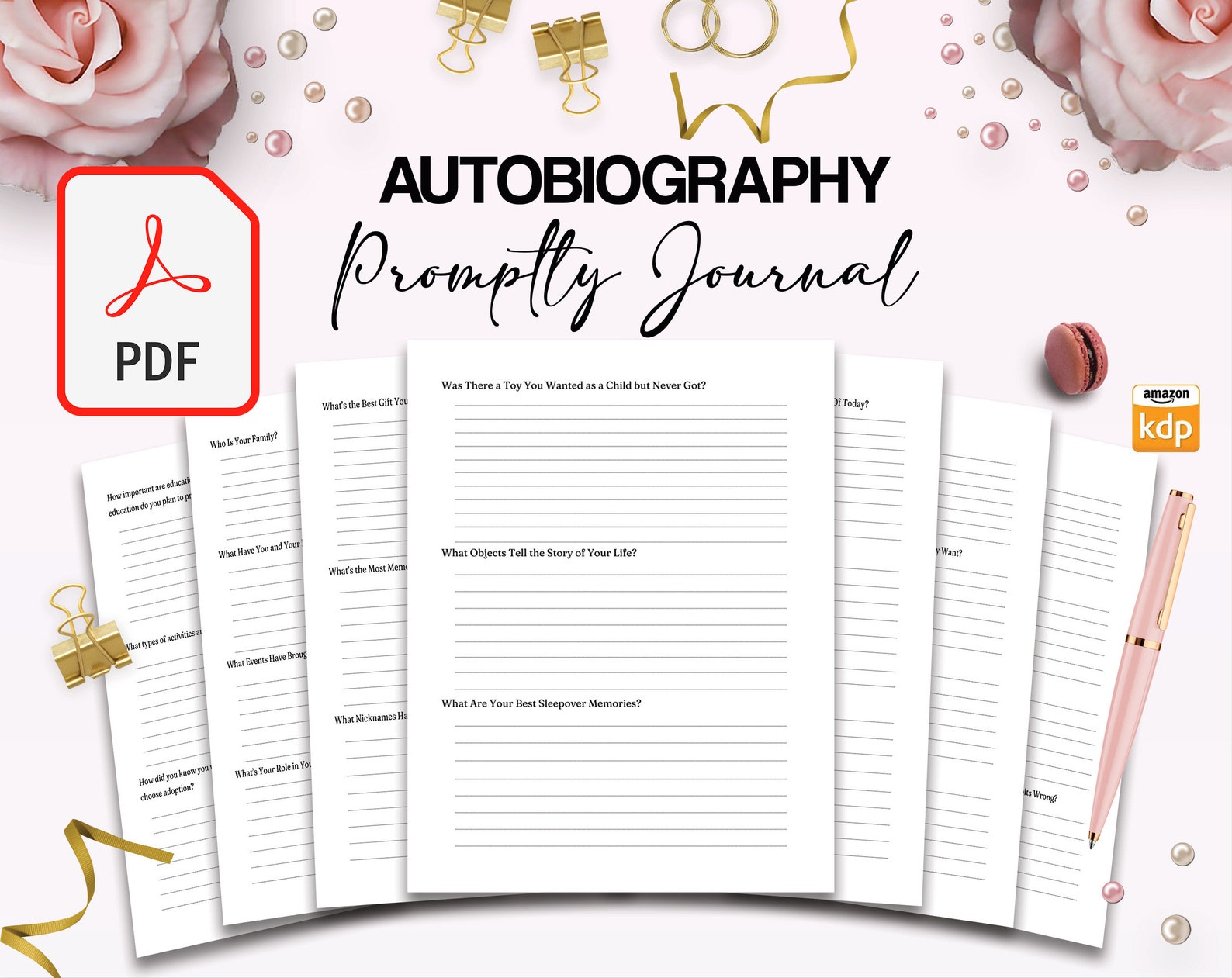 Autobiography Promptly Journal 100 Pages 8.5x11 KDP - Etsy