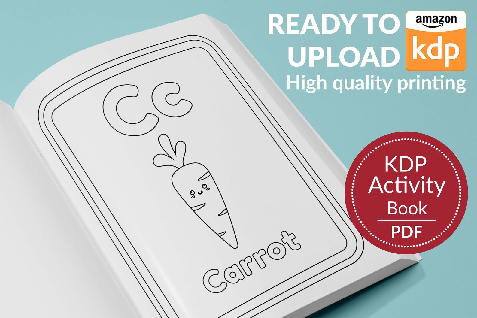 Fruits Alphabet Coloring Book KDP Kids Activity Book Interior - Etsy