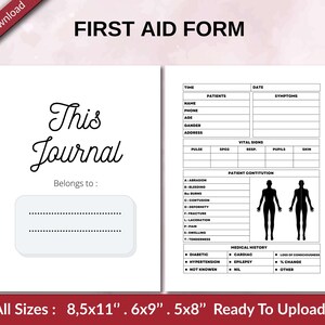 FIRST Aid Form 120 Pages Ready to Upload PDF Used as Low Content ...