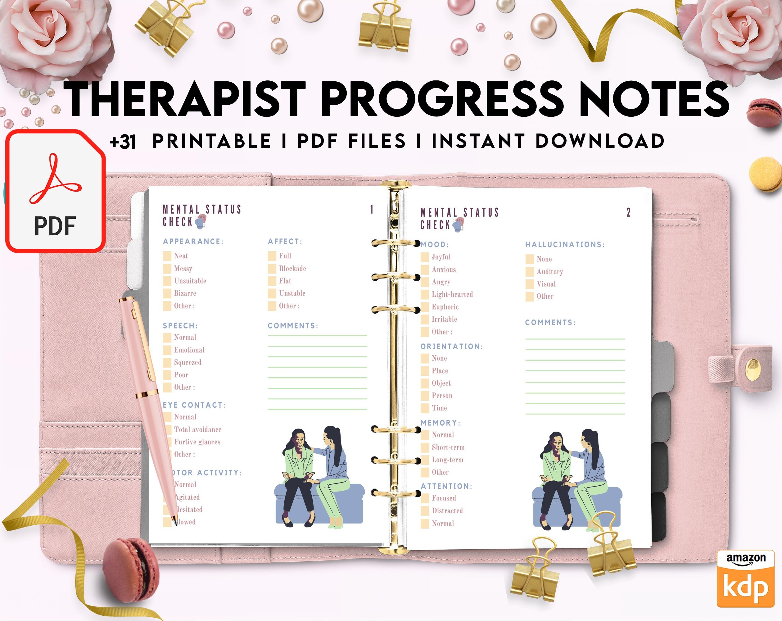 Progress Notes for Therapists Printable Therapy Worksheets - Etsy