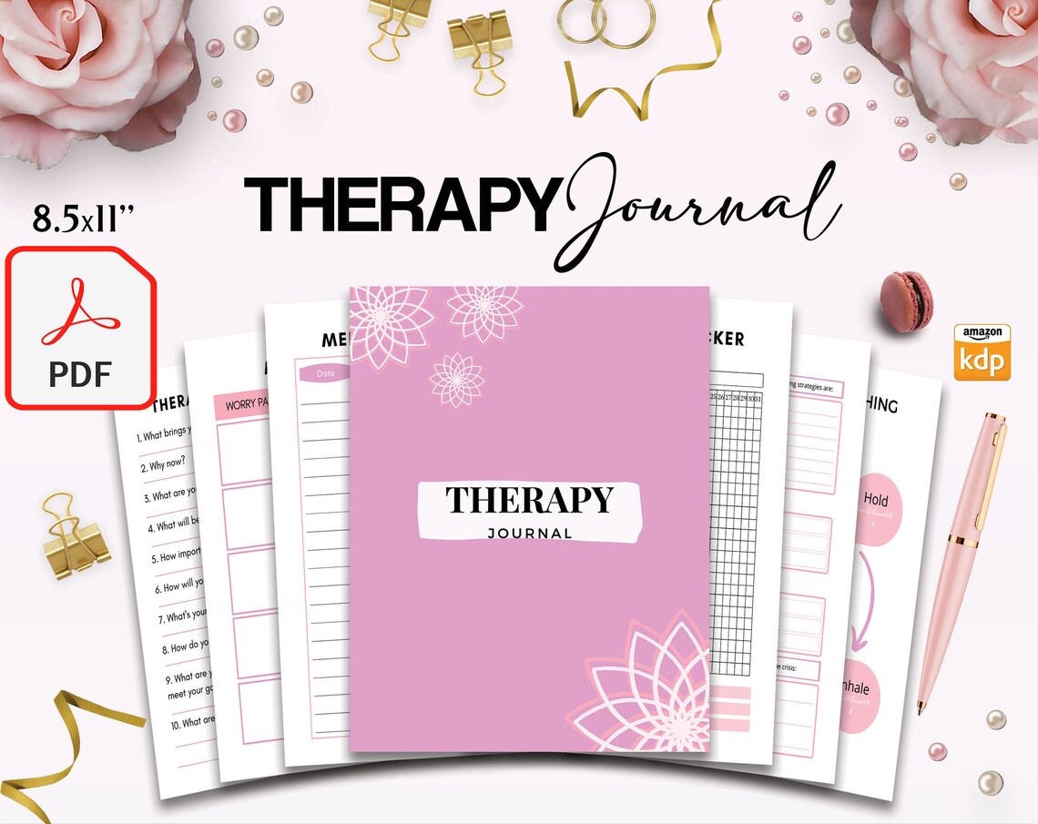 Therapy Journal Workbook Worksheets Mental Health Anxiety - Etsy