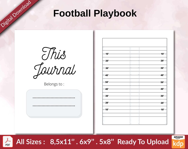 Football Playbook 120 Pages Ready to Upload PDF Used as Low Content ...