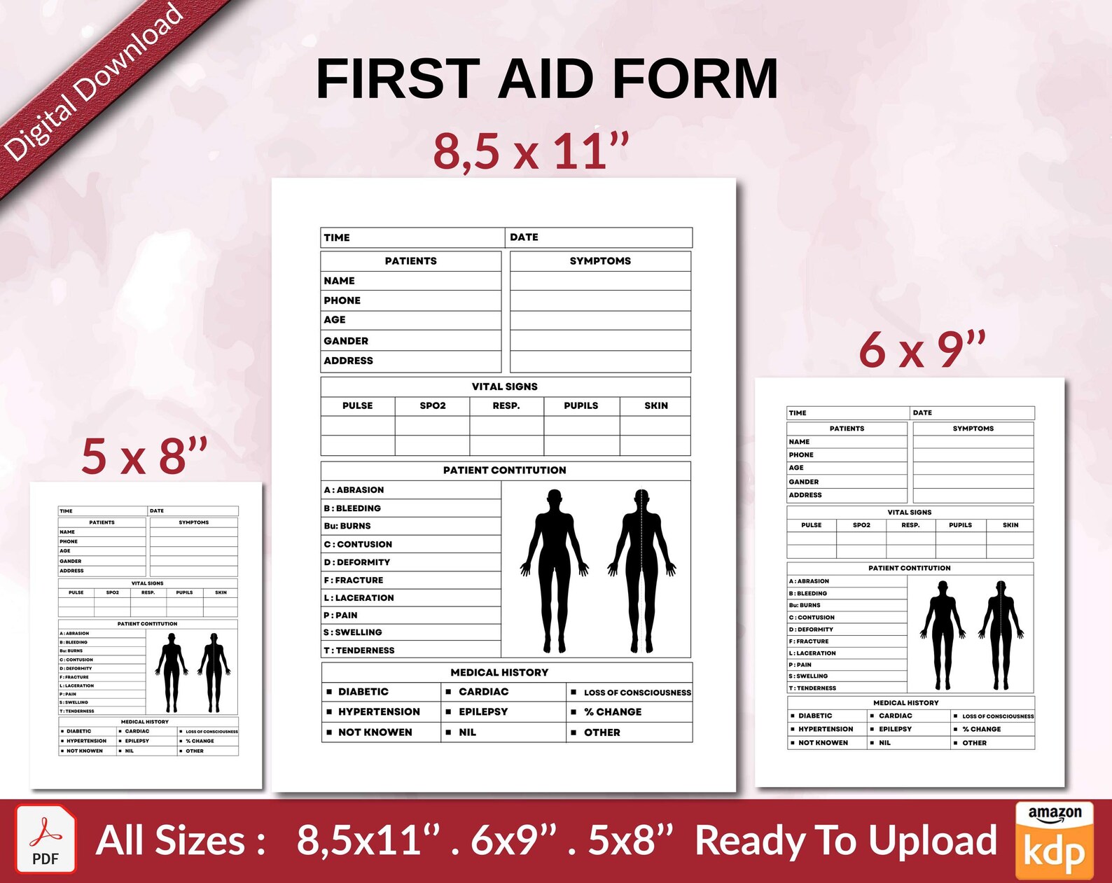 FIRST Aid Form 120 Pages Ready to Upload PDF Used as Low Content ...