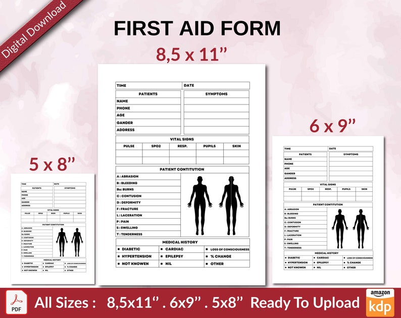 FIRST Aid Form 120 Pages Ready to Upload PDF Used as Low | Etsy
