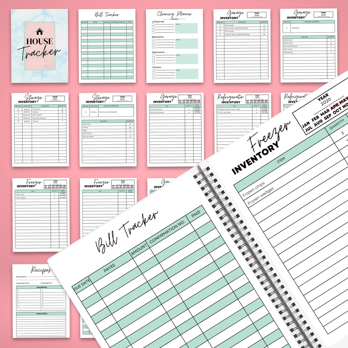 House Tracker 18 Editable Canva Templates for Journal Canva - Etsy