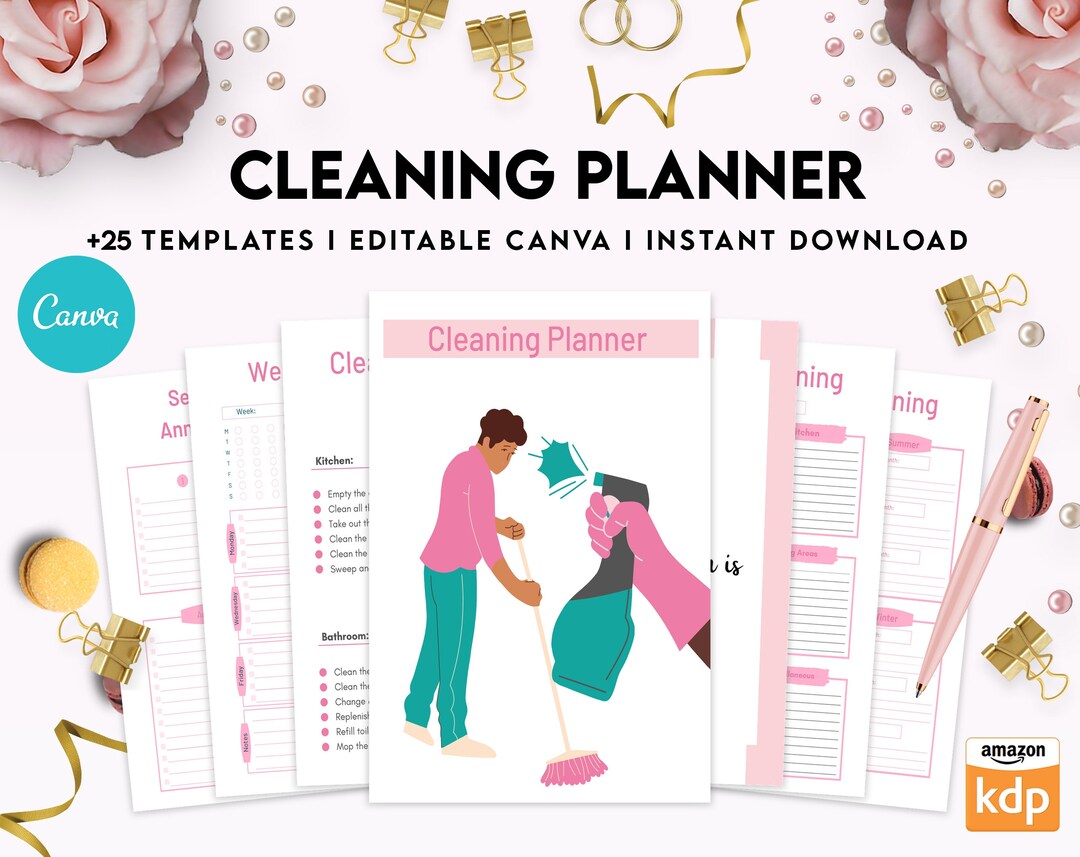 Cleaning Planner, Daily Weekly Monthly Planner, Cleaning Checklist ...
