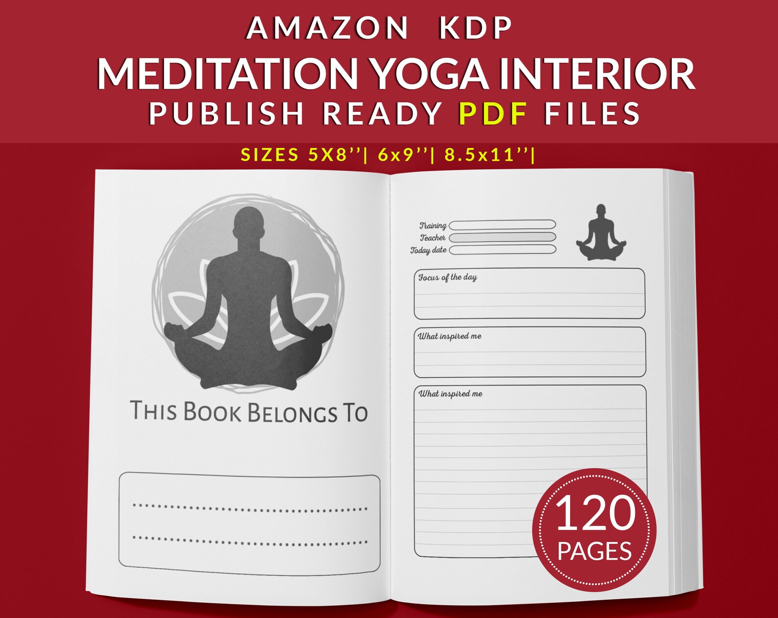 Meditation Yoga Journal 120 Pages Ready to Upload PDF - Etsy
