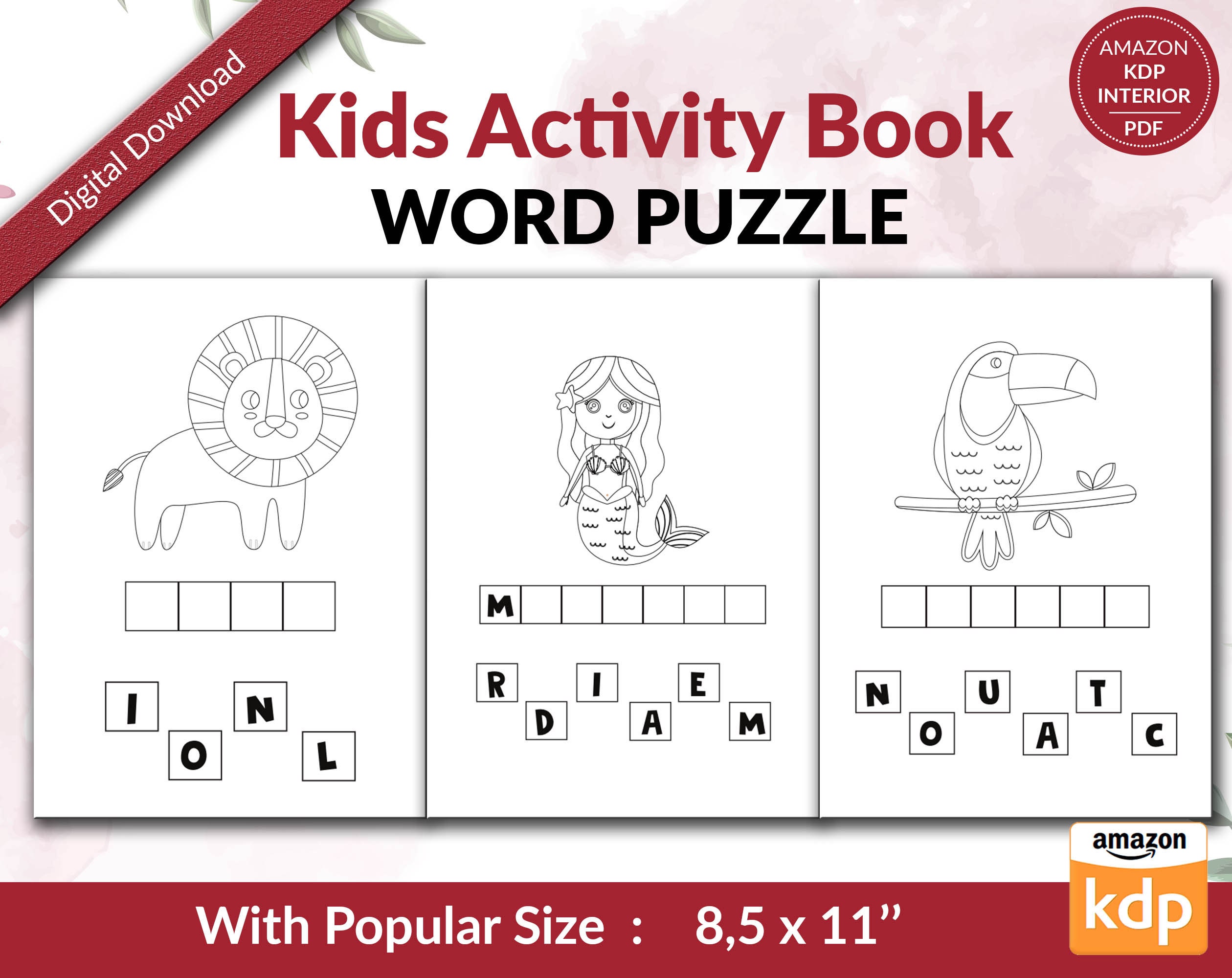 Word Puzzles for Kids Activity Book KDP Interior Kids - Etsy
