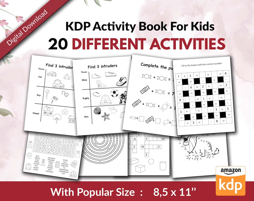Kids Activity Book KDP Contains Puzzles, Dot to Dot, Mazes ... Kids ...