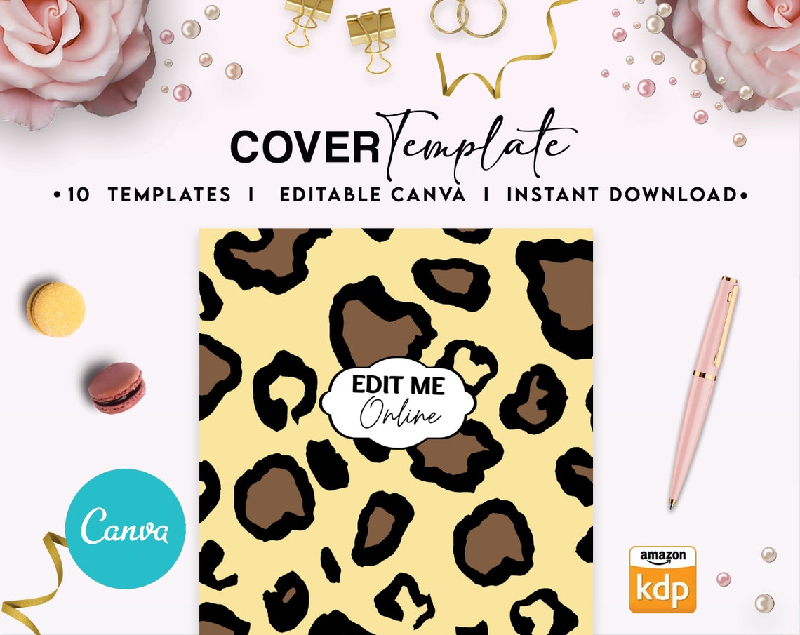Safari African Animal Book Cover Template Bundle Canva - Etsy