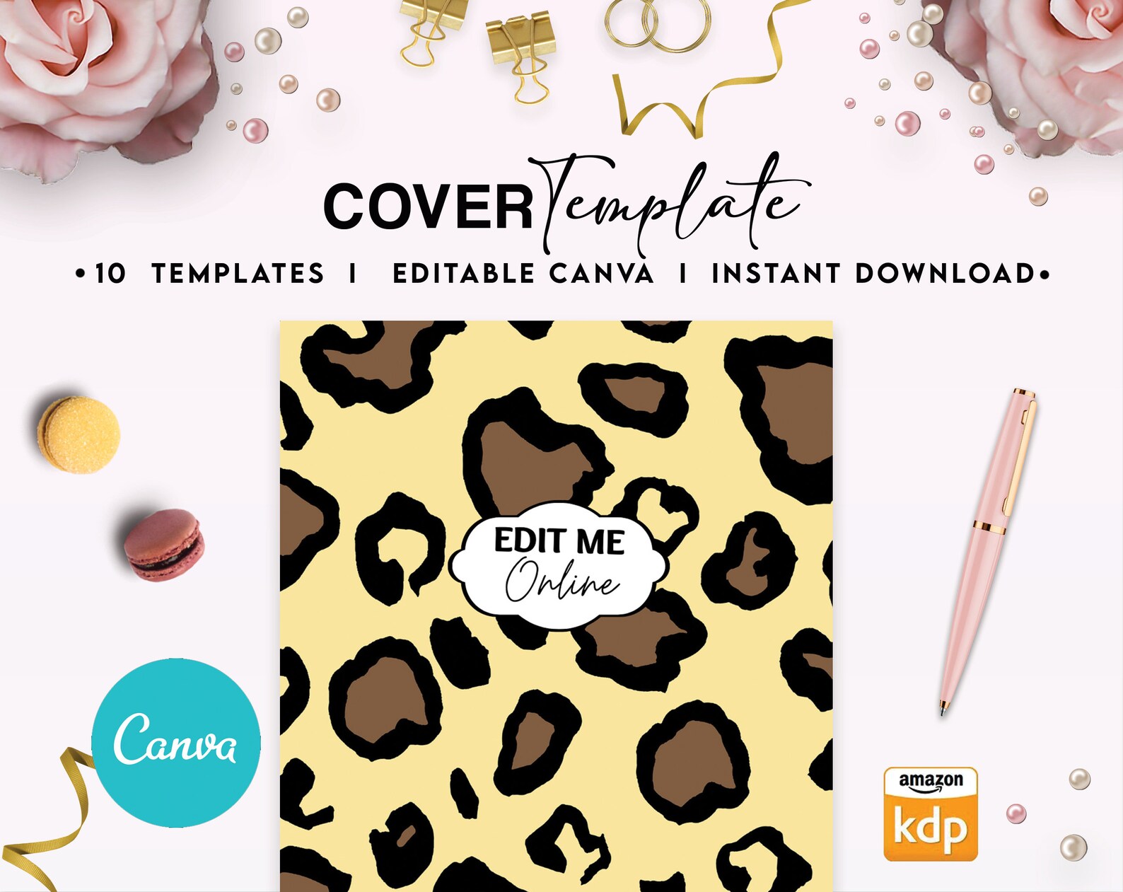 Safari African Animal Book Cover Template Bundle Canva - Etsy