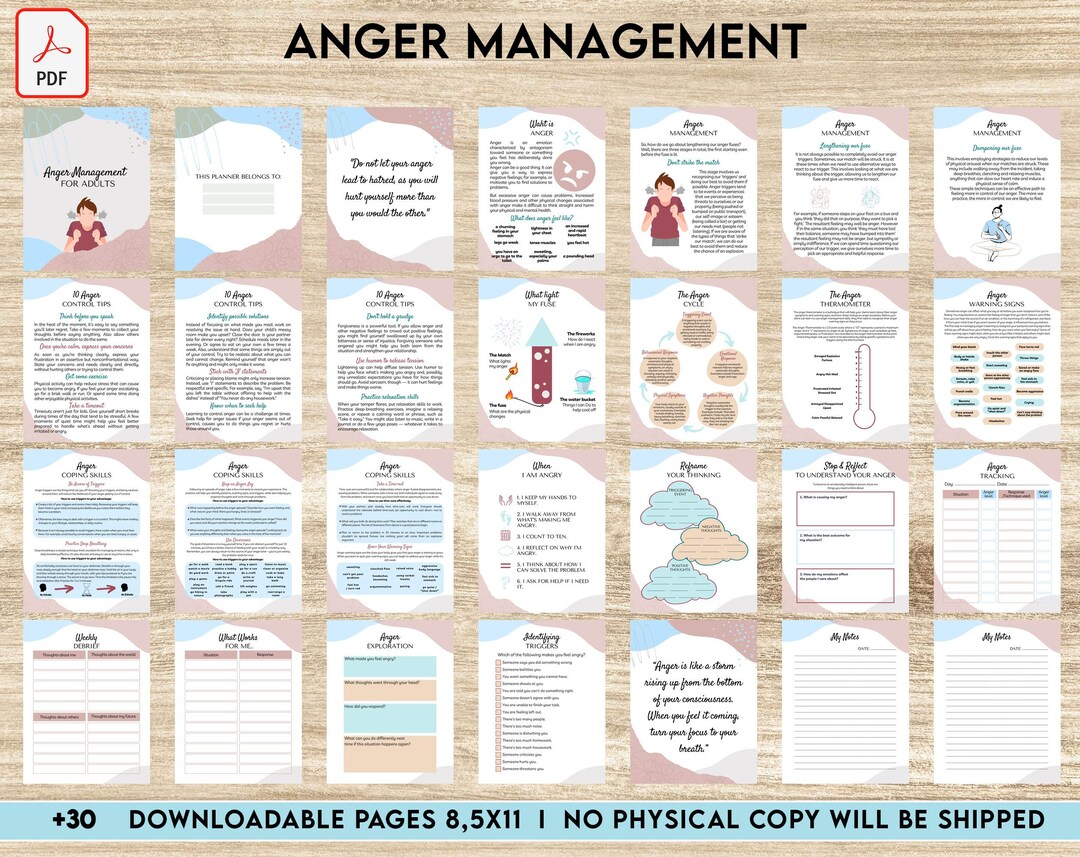 Anger Management for Adults, Therapy Journal , Mental Health, Self Care ...