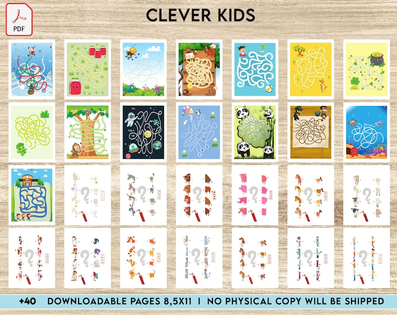Clever Kids Activity Book Logic Games PDF File 8.5x11 Inch - Etsy