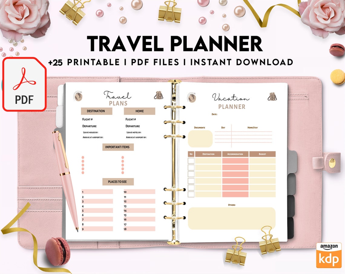 Travel Planner Travel Checklist Trip Organizer Vacation - Etsy